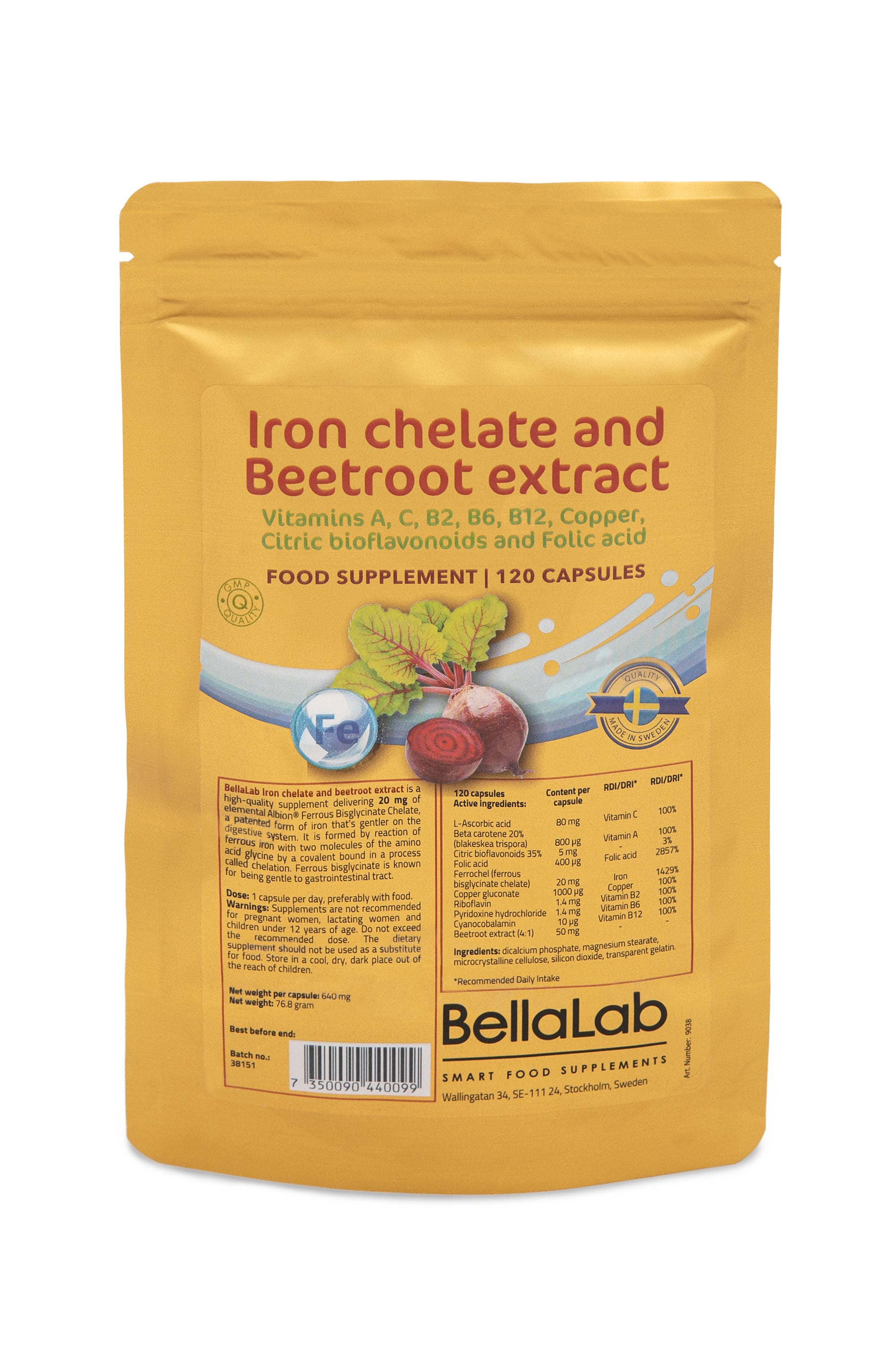 Železo + extrakt z červenej repy + vitamíny – Bellalab SK