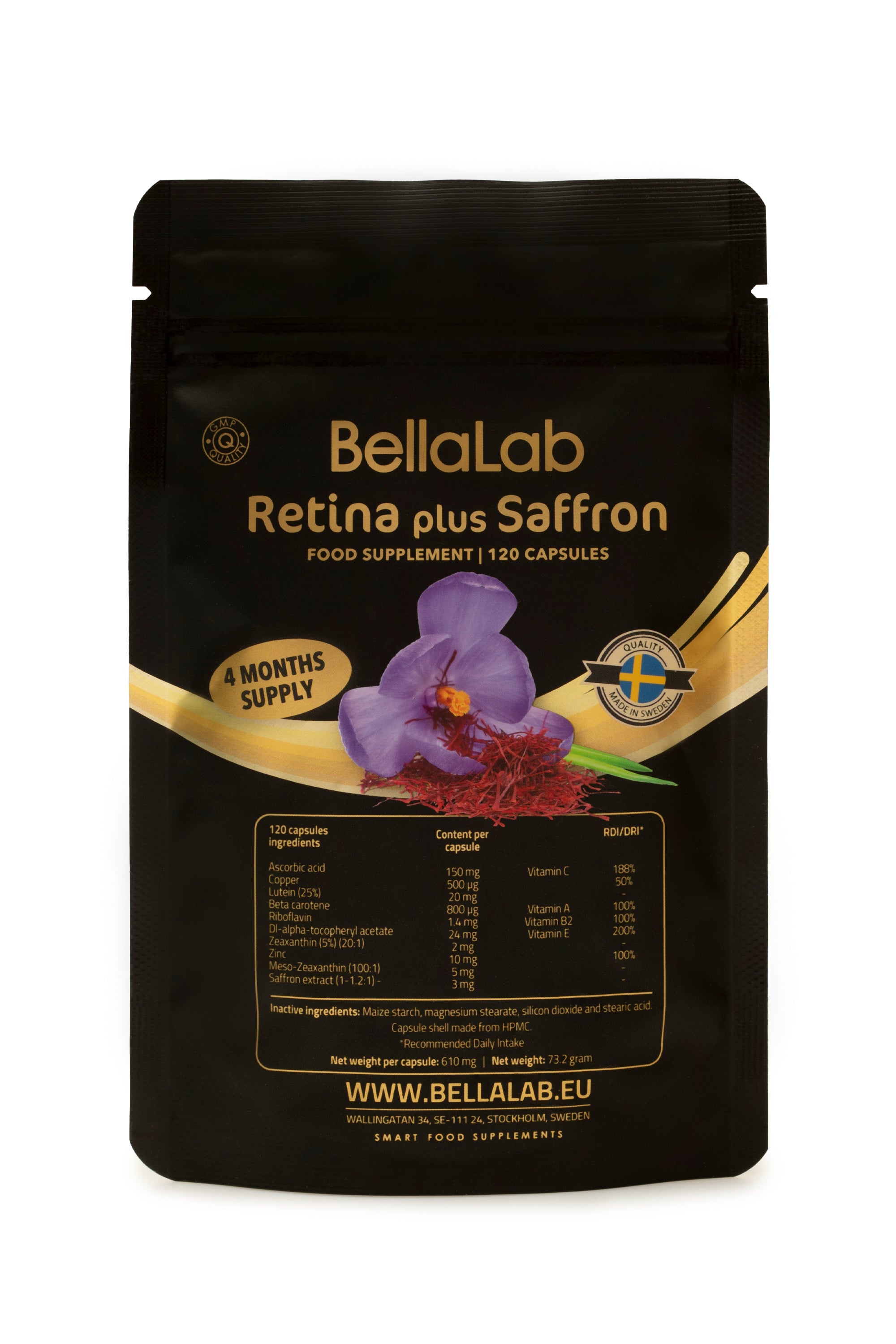 Retina Plus so šafranom – pre zdravé a chránené oči – Bellalab SK